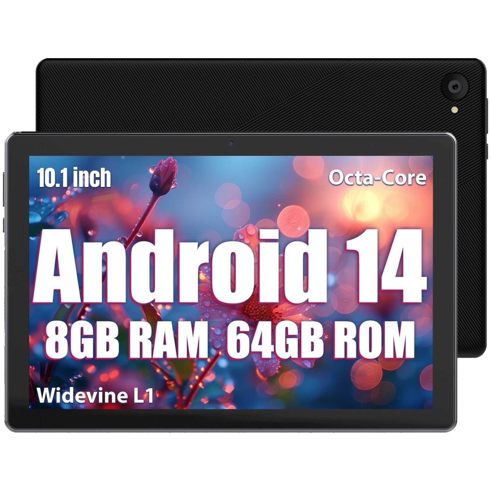 Android 14 10.1 inch Tablets with 1280 * 800 IPS HD Touchscreen, 8-Cor ...